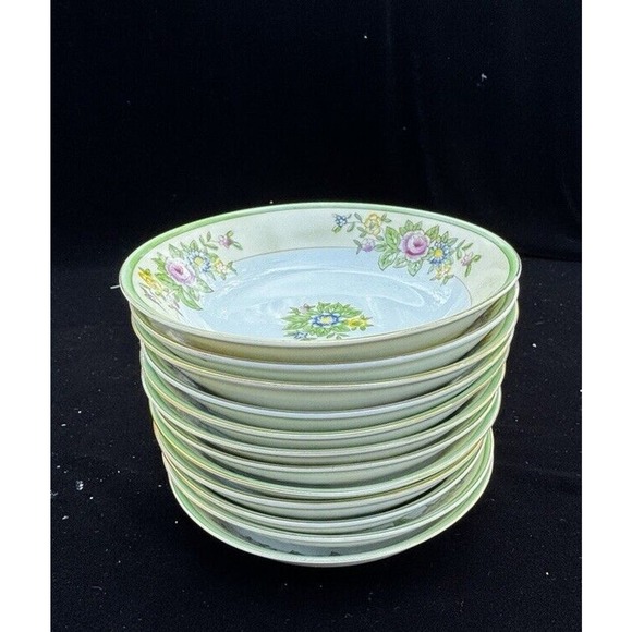 Nippon | Dining | 2 Vintage Nippon Gorgeous Floral Pattern Mint Green ...